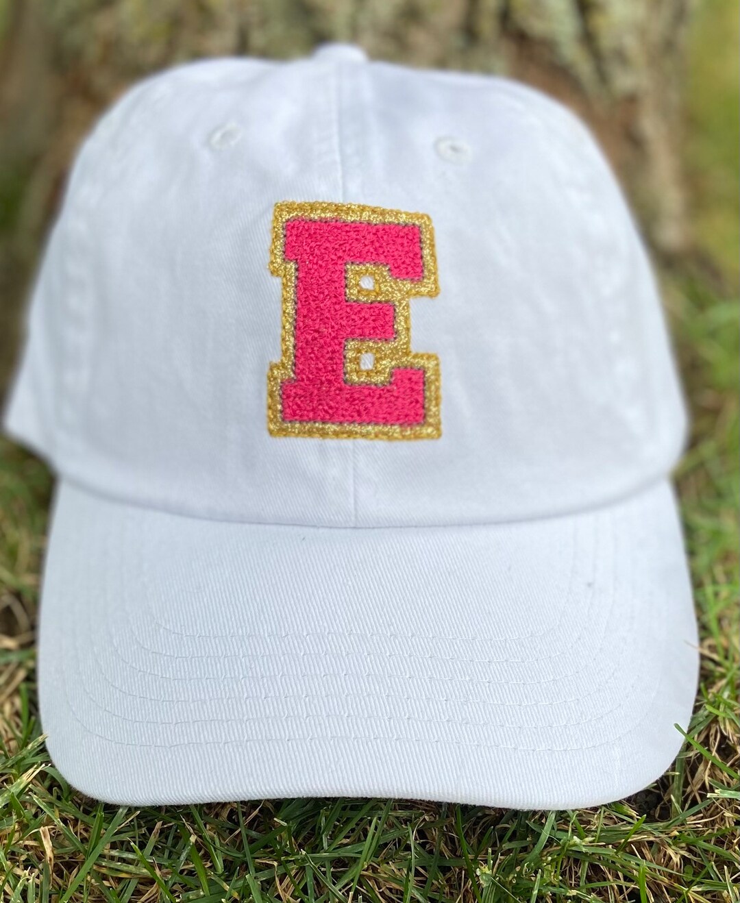 Chenille Initial Hat Varsity Chenille Glitter Hat Hat for Girls ...
