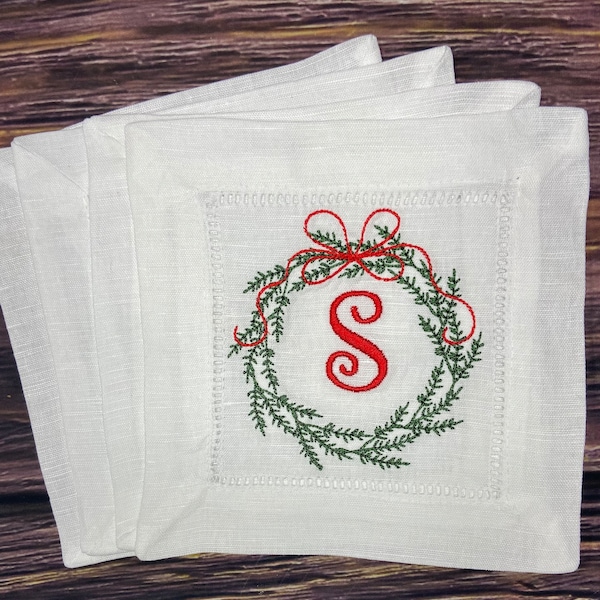 Custom Embroidered Napkin Coasters - Etsy