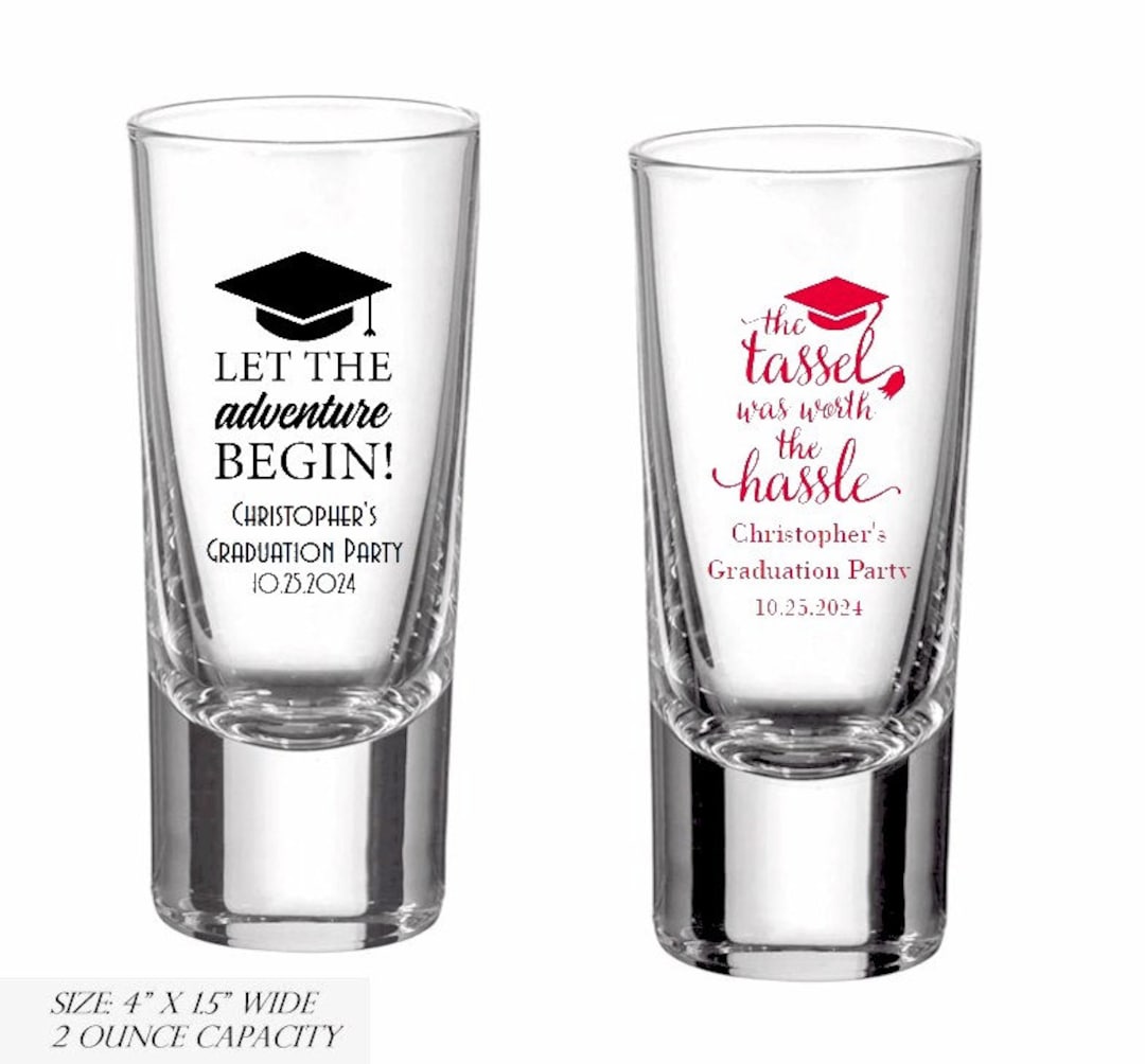 24 Personalized Graduation Party Shot Glasses, Congrats Grad Party ...