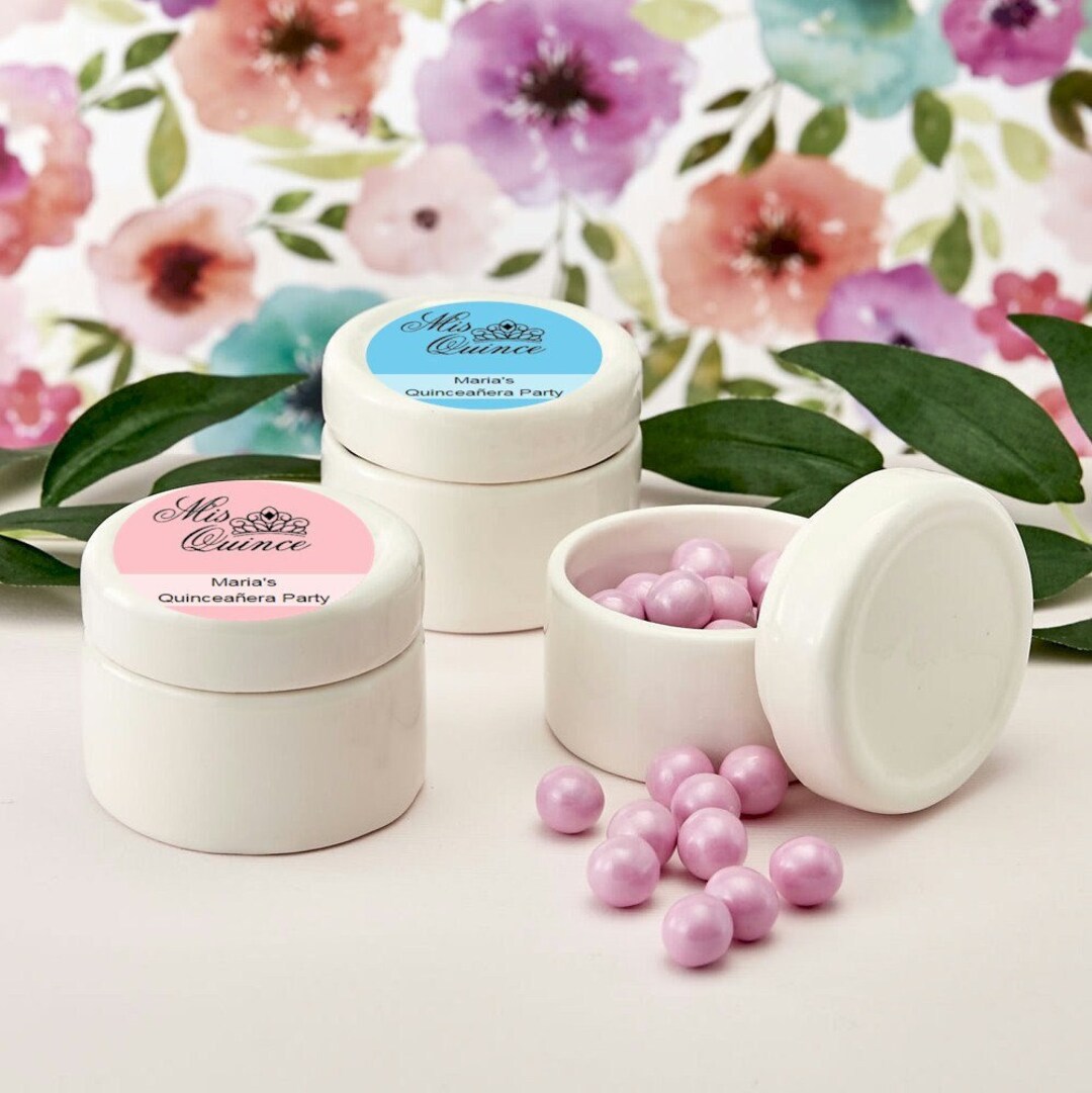 12 Personalized Mint Jars Quinceañera Party Favors, Mis Quince Anos ...