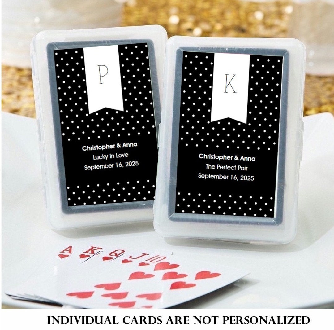 24 Playing Cards Set Wedding Favors With Personalized Case Stickers ...