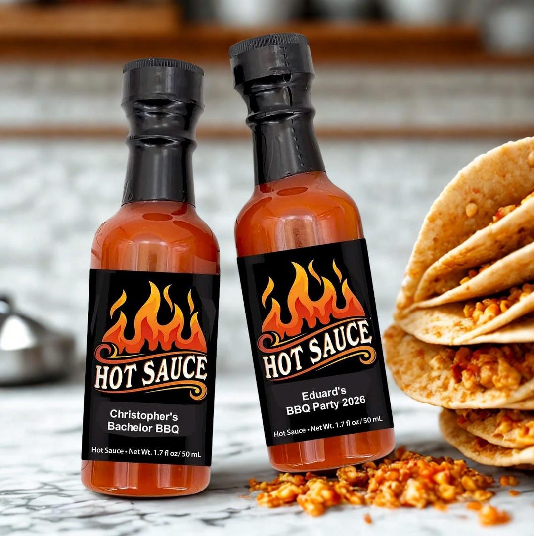 Personalized Hot Sauce Party Favors: Gourmet BBQ, Bachelor Party Gift ...
