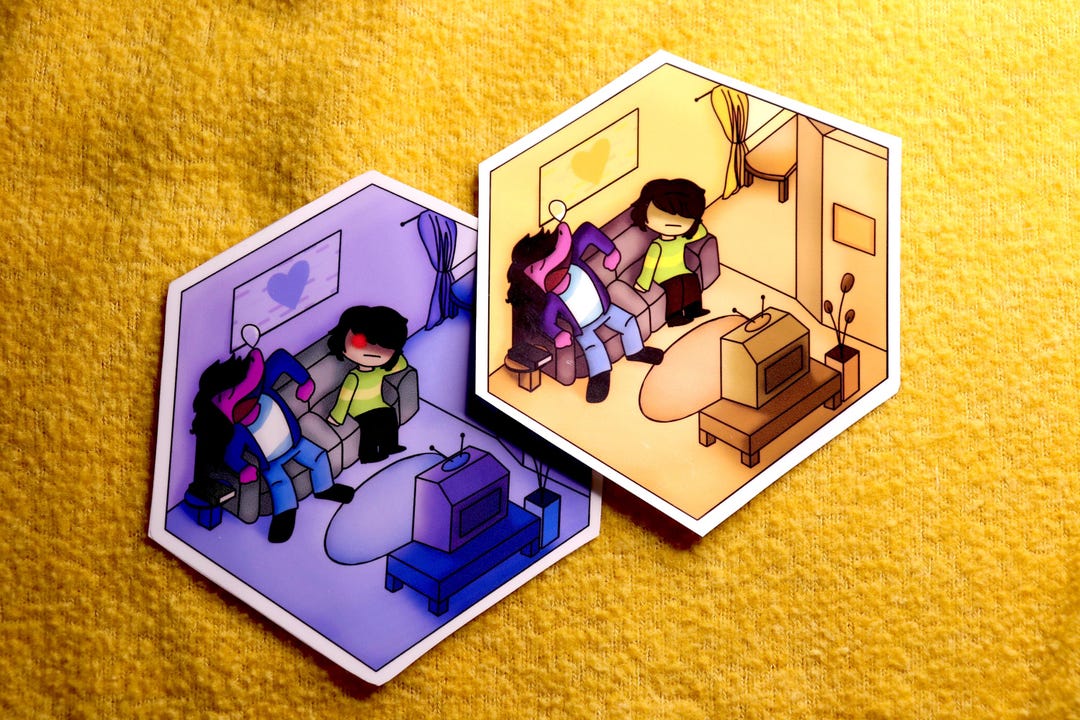 Kris and Susie Sleeping Stickers | Deltarune Inspired Stickers - Etsy
