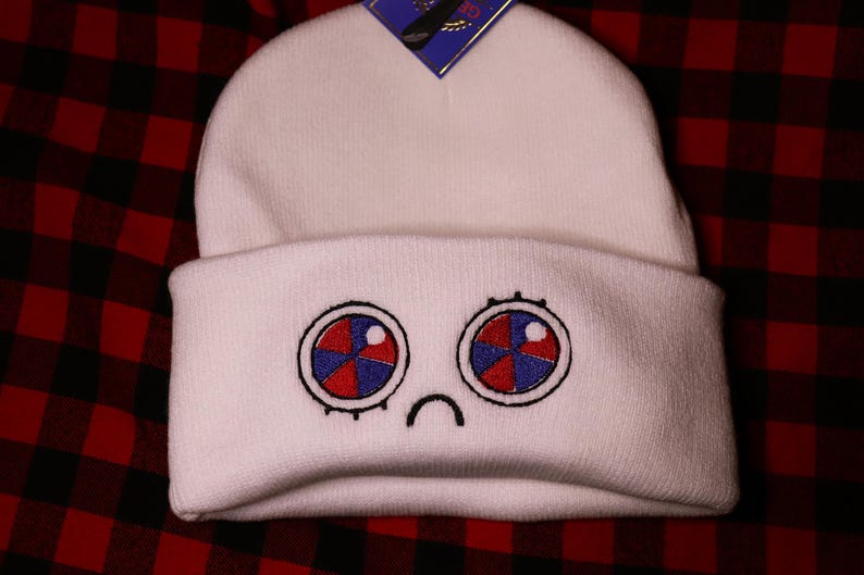 Pomni Face Embroidered Beanie - Digital Circus Inspired Hat - Etsy
