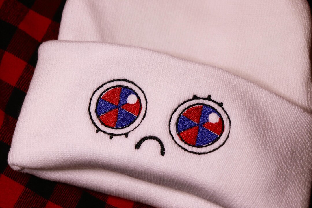 Pomni Face Embroidered Beanie - Digital Circus Inspired Hat - Etsy