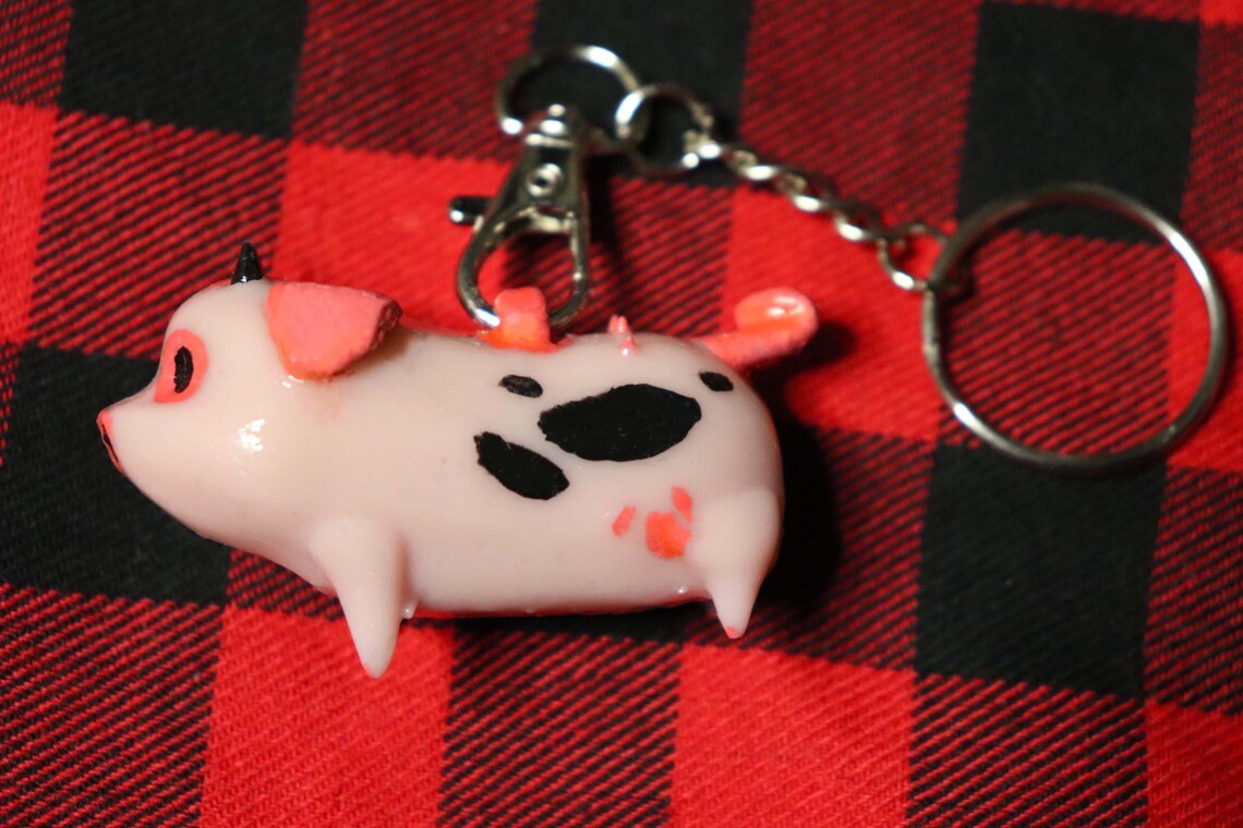 Fat Nuggets Hazbin Hotel Charm | Angel Dust Pig Keychain - Etsy