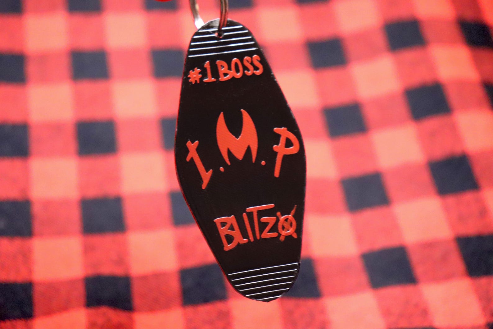 I.M.P Blitzo Helluva Boss Keychain | Helluvaboss Room Key - Etsy