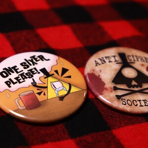 One Sixer Please and Anti Cipher Society Buttons | Bill Cipher Inspired ...