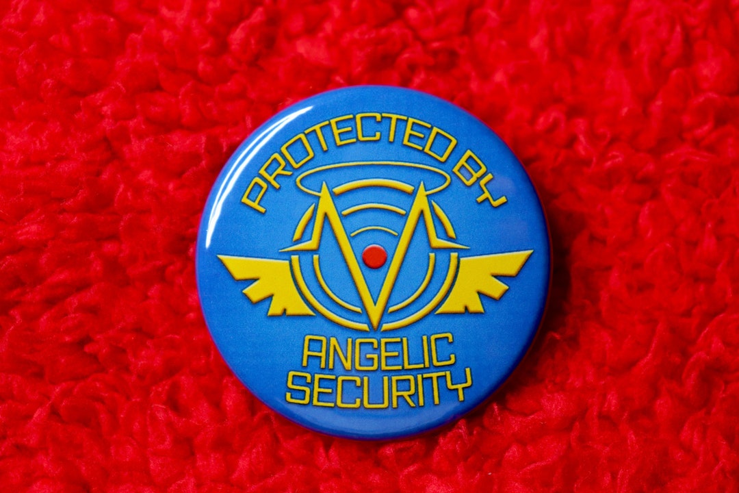 Protected by Angelic Security Pin | Vox Tech Inspired Button - Etsy
