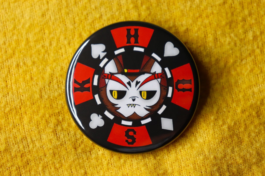 Husk Poker Chip Pin | Hazbin Hotel Husk Inspired Button - Etsy
