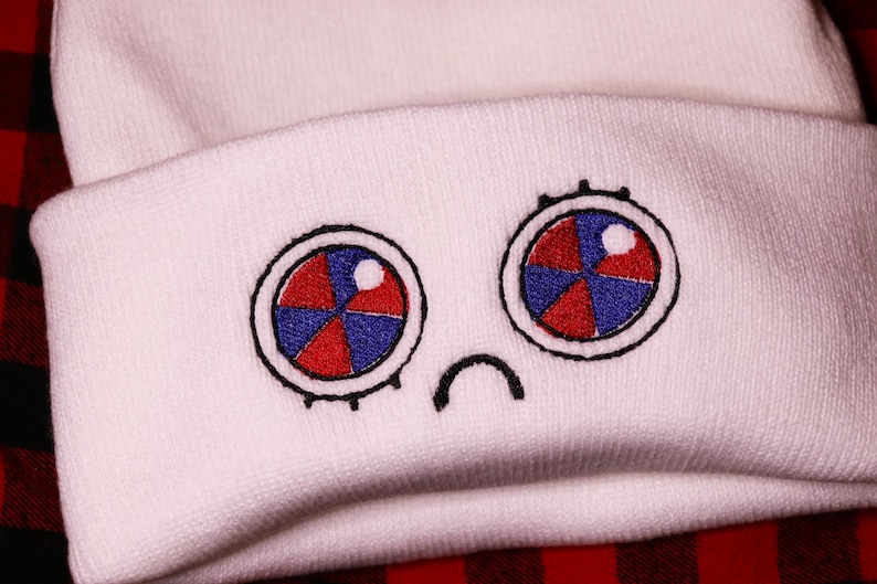 Pomni Face Embroidered Beanie - Digital Circus Inspired Hat - Etsy