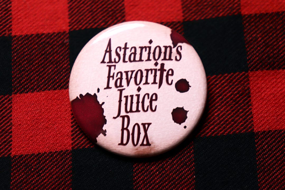 Astarion's Favorite Juice Box Pin | BG3 Inspired Button - Etsy
