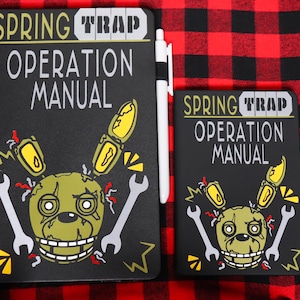 Springtrap and Springbonnie Operational Manual Notebook | FNAF Inspired ...