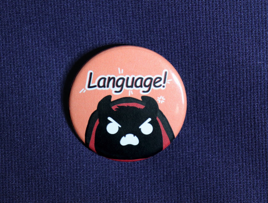 Badboyhalo "language!" Pin| MCYT Button - Etsy