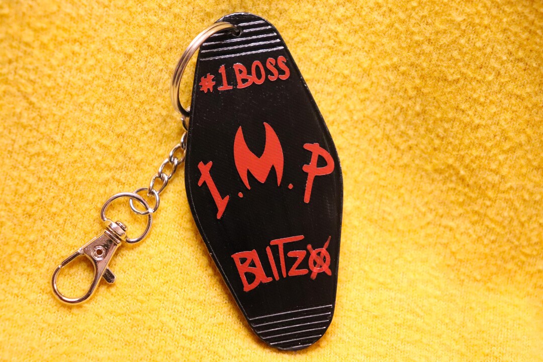 I.M.P Blitzo Helluva Boss Keychain | Helluvaboss Room Key - Etsy