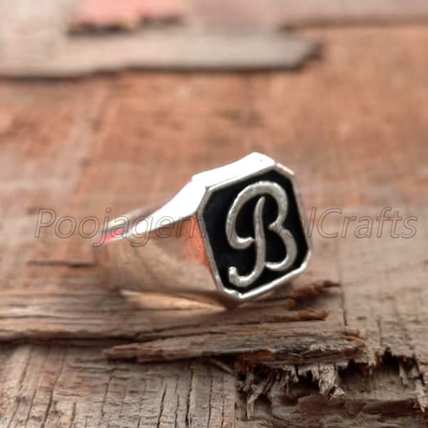 Letter Ring - Etsy