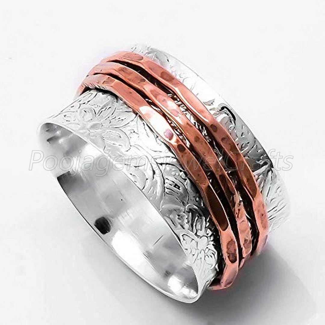 Spinner Band Ring, Anxiety Spinner Ring, Family Band Ring, Handmade ...