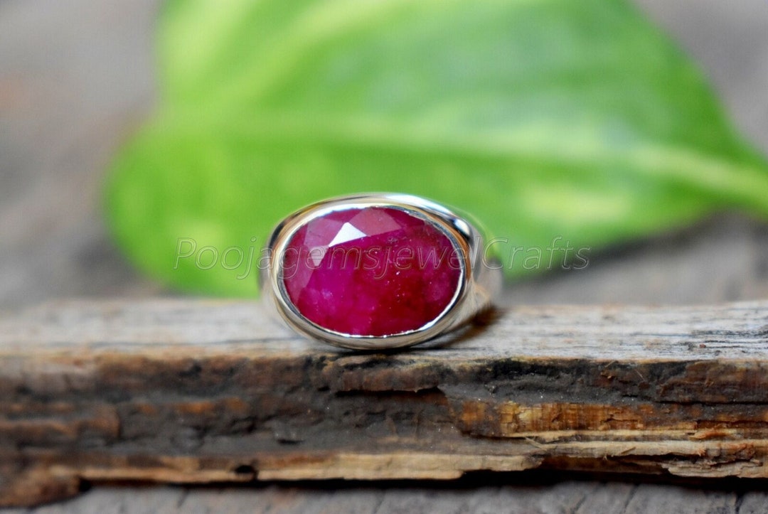 Raw Ruby Ring Men, Mens Handmade Ring, 925 Silver Ring, Turkish Ring Men, Ruby Ring Gold, Gift ...