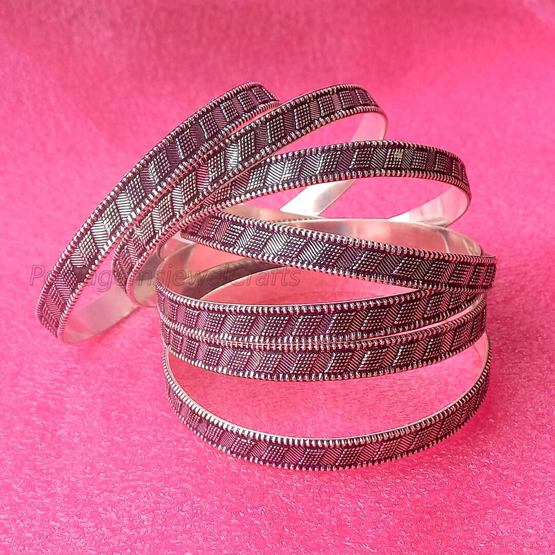 Thick West Indian Bangles, Set of Bangles, Sterling Silver Bangles ...