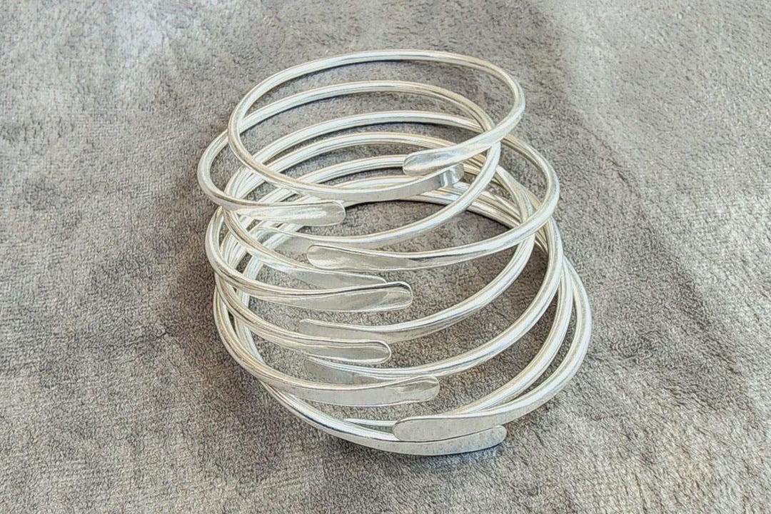 Thick Silver Bangles, Set of Bangles, Sterling Silver Bangles, Thick ...