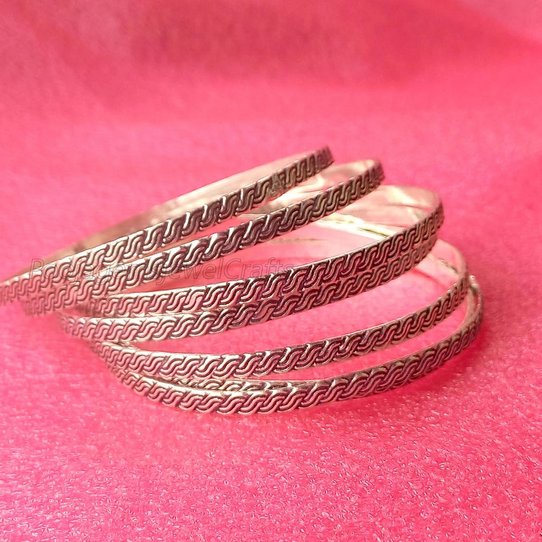 Thick West Indian Bangles, Set of Bangles, 925 Sterling Silver Bangles ...