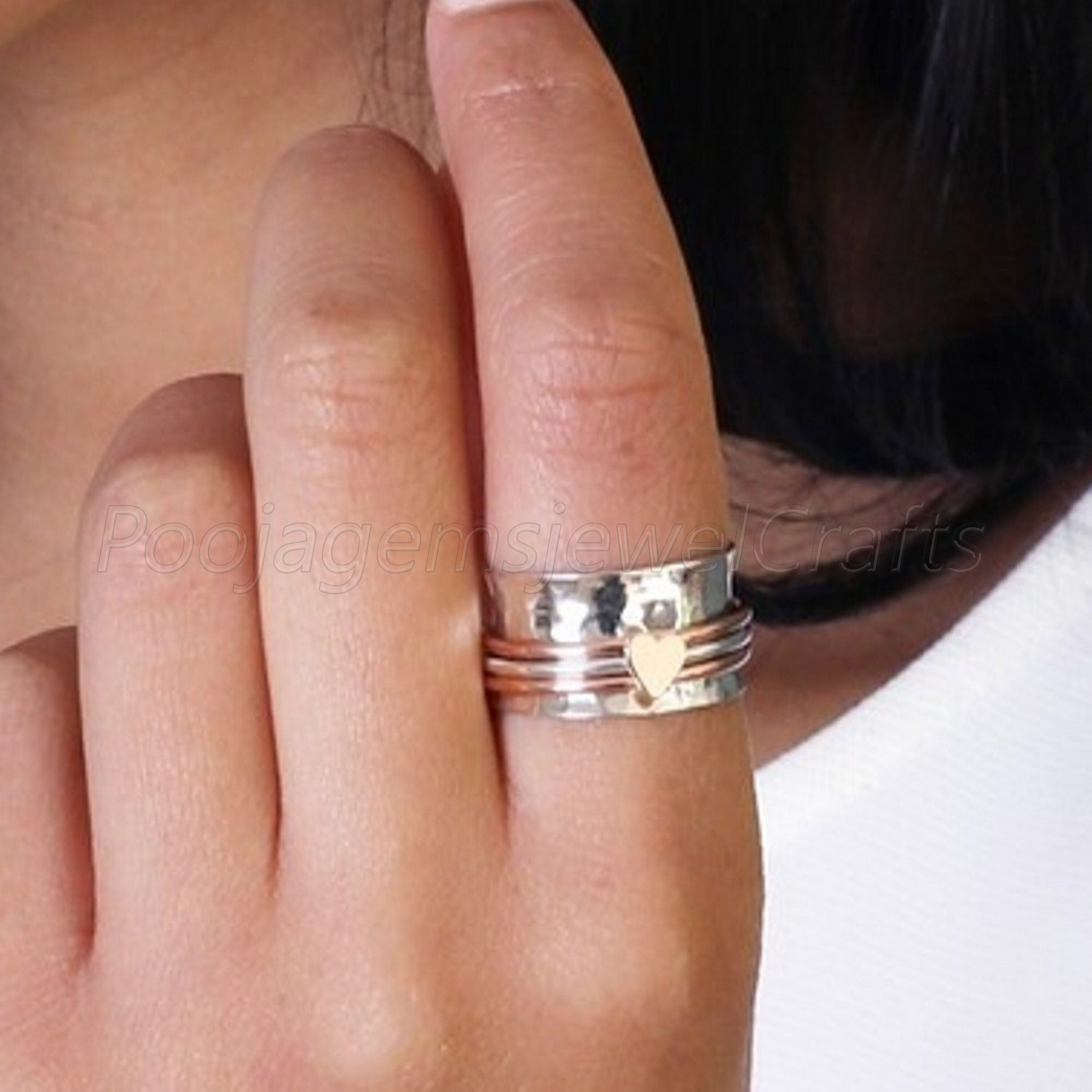 925 Silver Ring Handmade Spinner Ring Spinner Ring Love - Etsy