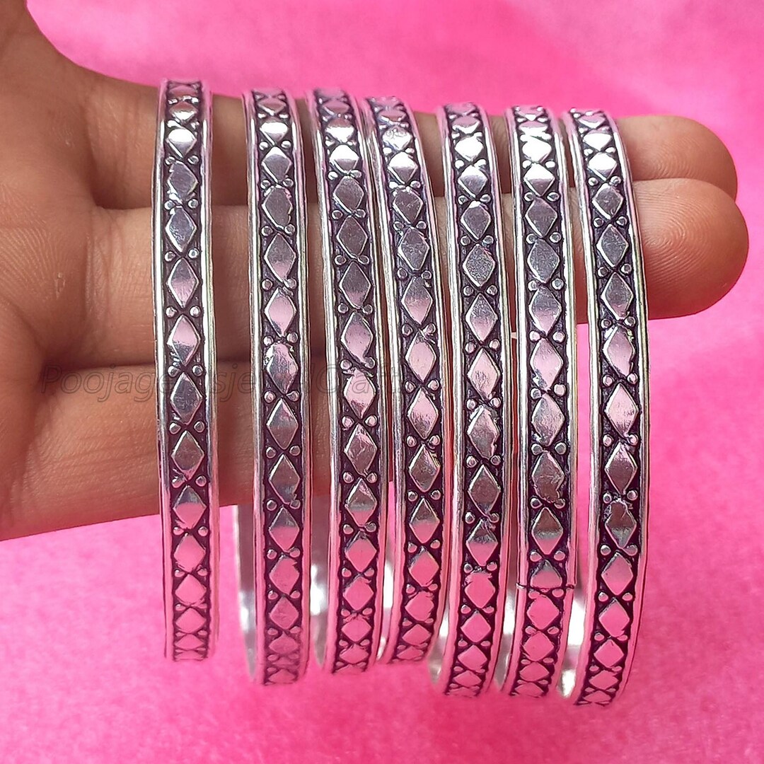 Thick West Indian Bangles, Set of Bangles, 925 Sterling Silver Bangles ...