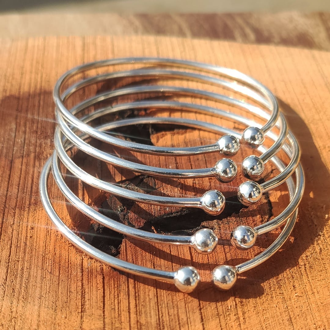 Thick West Indian Bangles, Set of Bangles, Sterling Silver Bangles ...