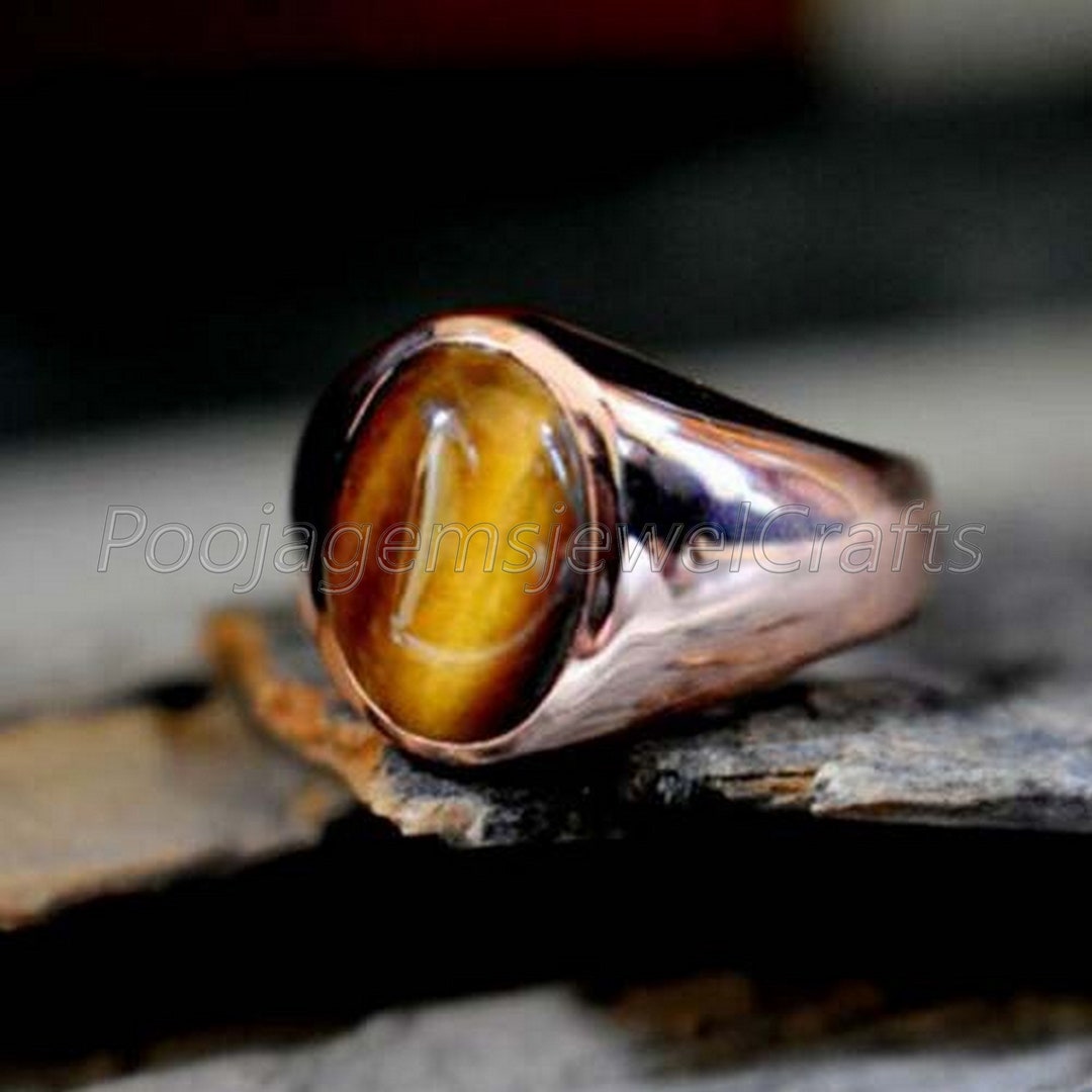 Tiger Eye Ring Men, Mens Handmade Ring, 925 Silver Ring, Turkish Ring ...