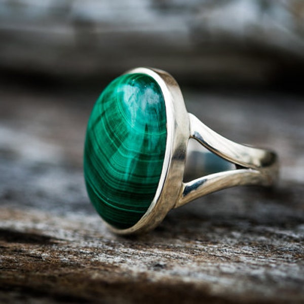 Malachite Rings - Etsy