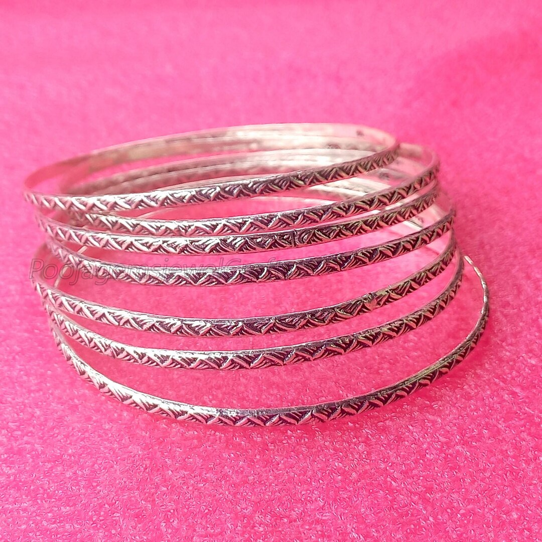 Thick West Indian Bangles, Set of Bangles, 925 Sterling Silver Bangles ...