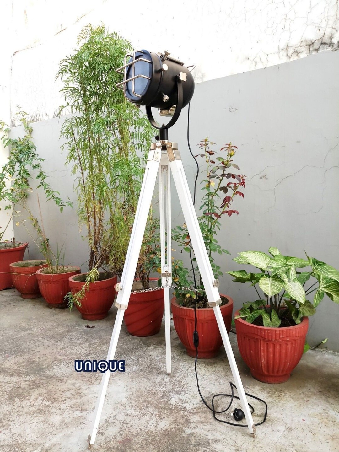 Searchlight Floor Lamp Theater Spot Light With Wooden Tripod Decor - Etsy