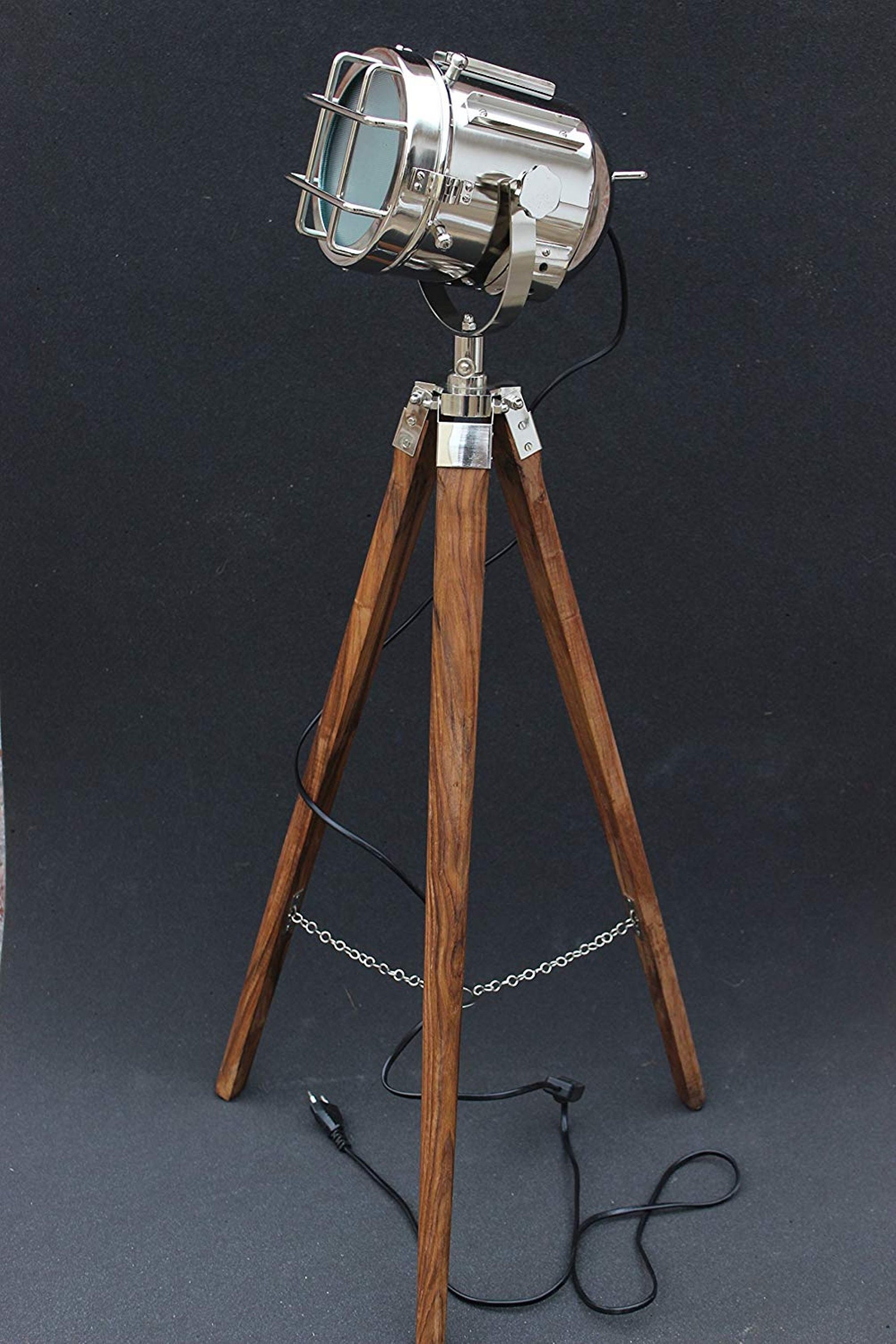 Wooden Studio Floor Tripod Spotlight Lamp Brown Tripod - Etsy