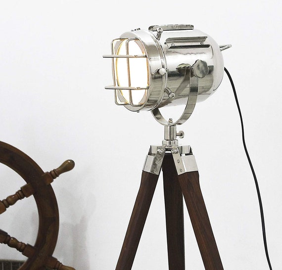 Wooden Studio Floor Tripod Spotlight Lamp Brown Tripod | Etsy