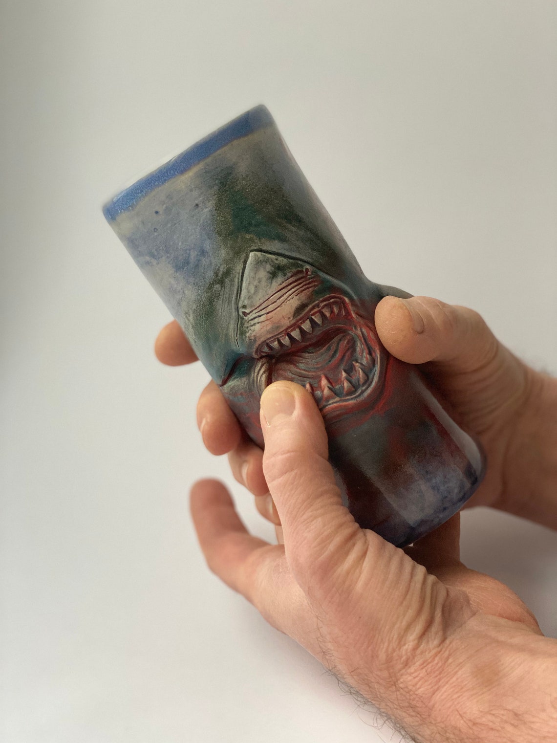 Jaws Pottery Mug Handmade Ceramic Shark Mugs Shark Mug | Etsy