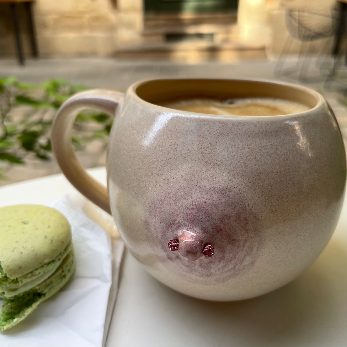 Boobs Pottery Mugs Handmade Ceramic Boob With Piercing - Etsy
