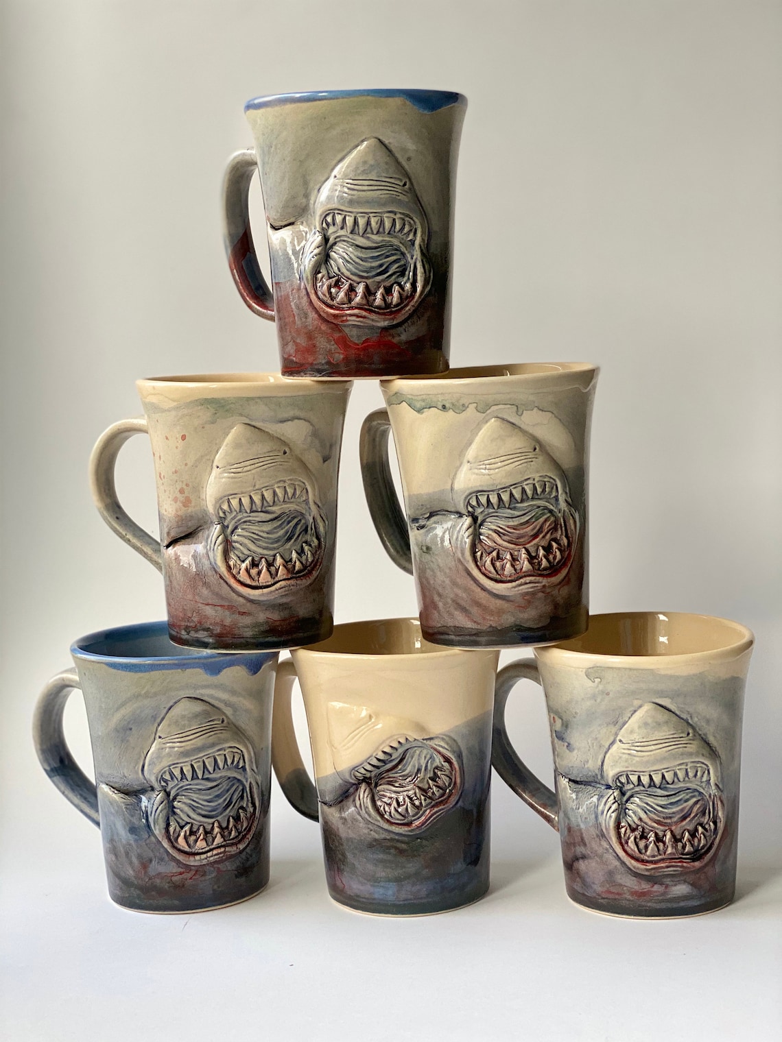 Jaws Pottery Mug Handmade Ceramic Shark Mugs Shark Mug | Etsy