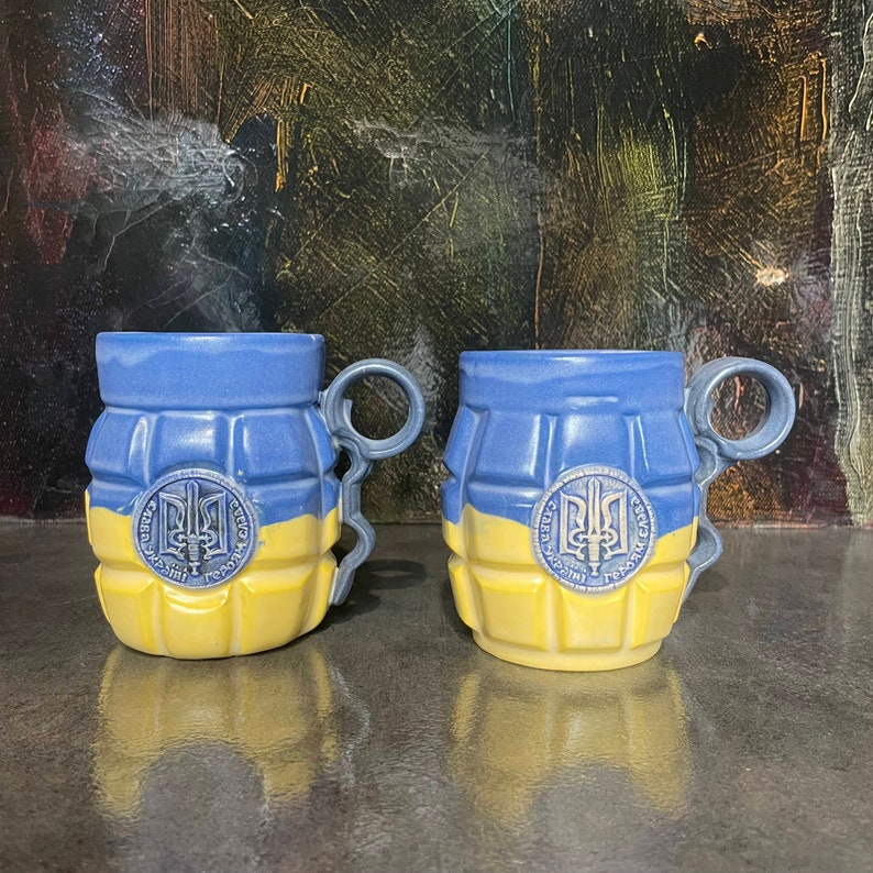 Ukrainian Cups Handmade Unique Tea Coffee Mugs Glory to - Etsy
