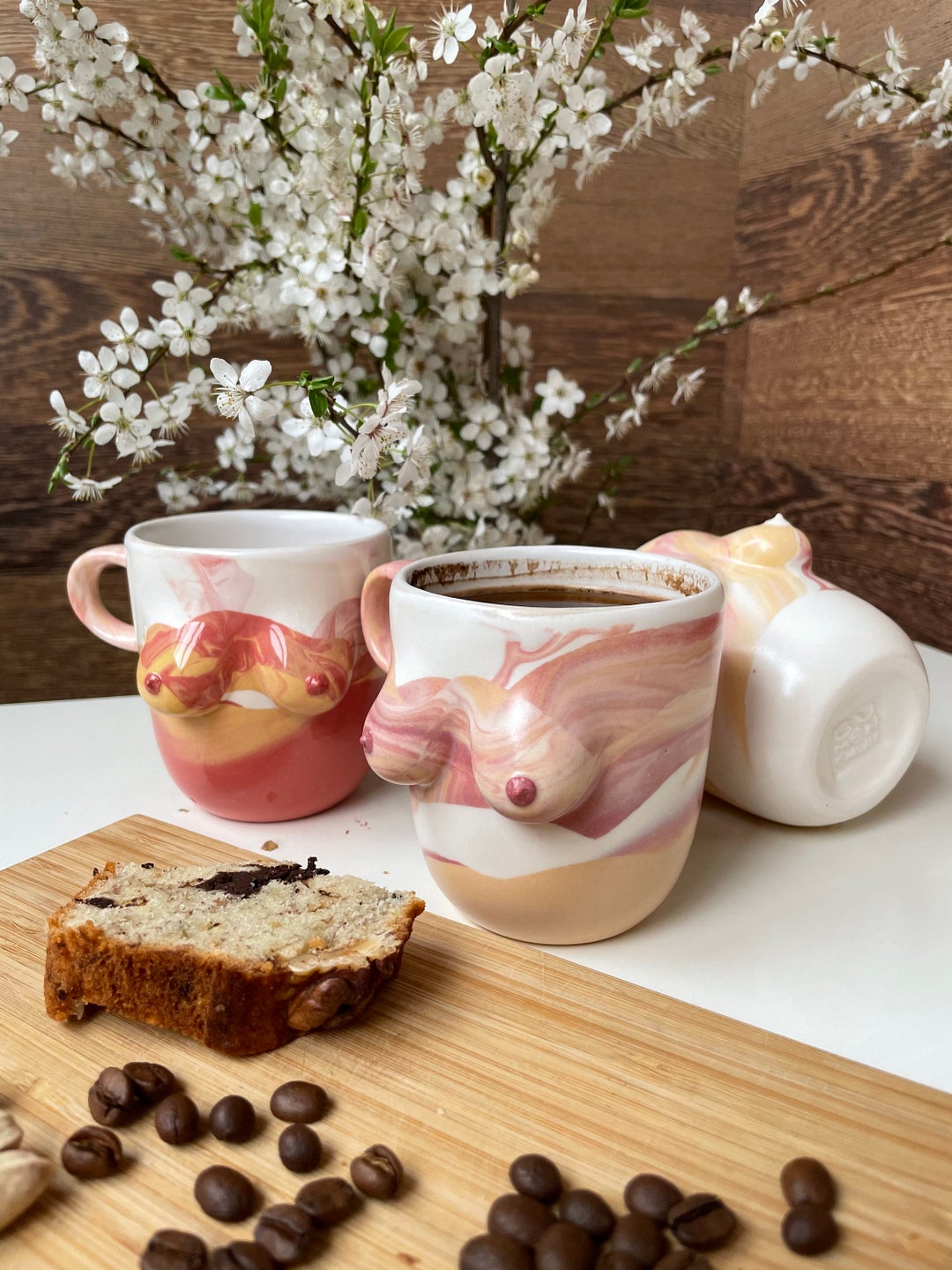 Tits Cup, Pottery Boob Cup, Marble Boob Cups, Handmade Nude Ceramic Cup ...