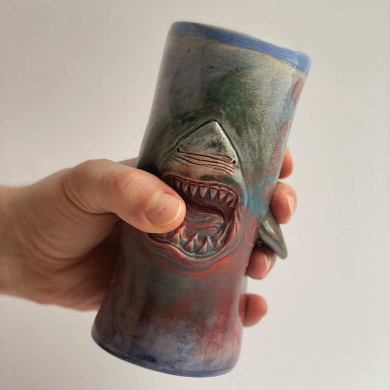 Jaws Pottery Mug Handmade Ceramic Shark Mugs Shark Mug - Etsy