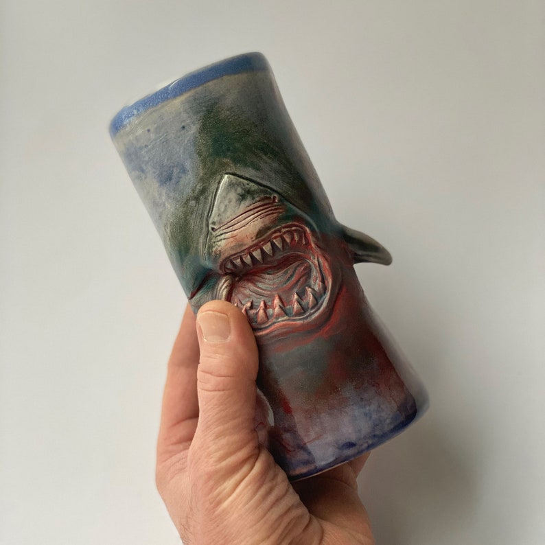 Jaws Pottery Mug Handmade Ceramic Shark Mugs Shark Mug - Etsy