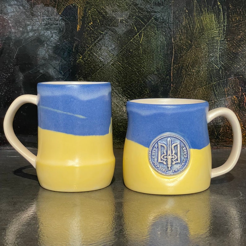 Ukrainian Cups Handmade Unique Tea Coffee Mugs Glory to - Etsy