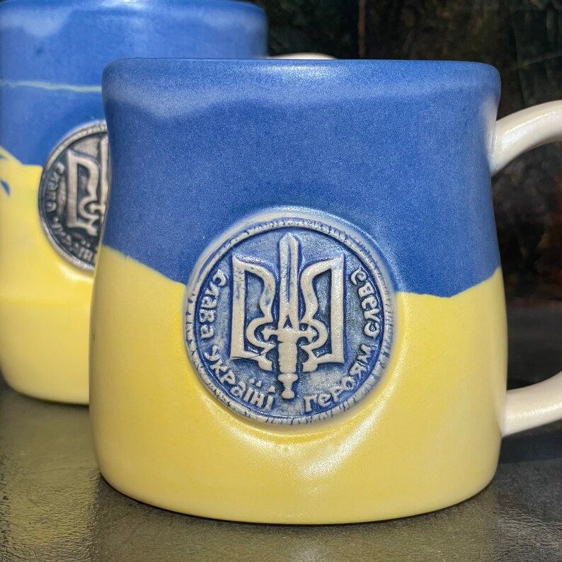 Ukrainian Cups Handmade Unique Tea Coffee Mugs Glory to - Etsy