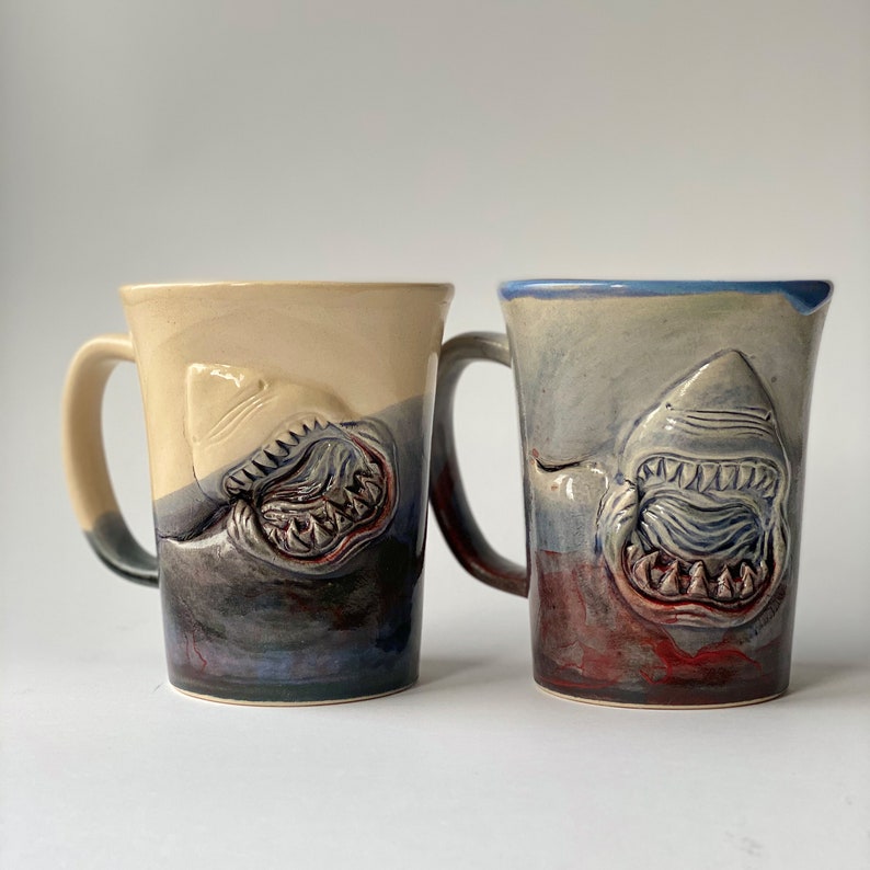 Jaws Pottery Mug Handmade Ceramic Shark Mugs Shark Mug - Etsy
