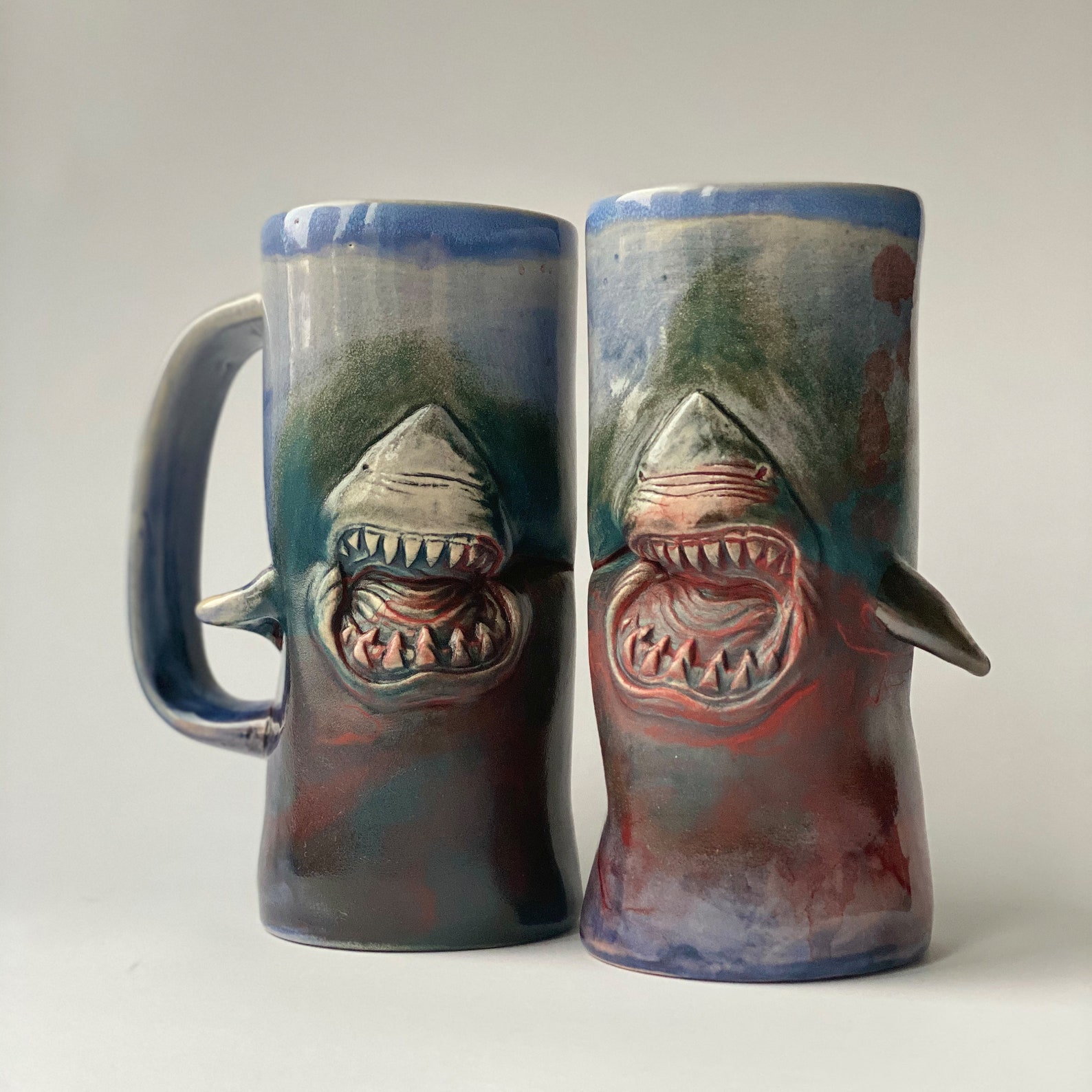 Jaws Pottery Mug Handmade Ceramic Shark Mugs Shark Mug - Etsy