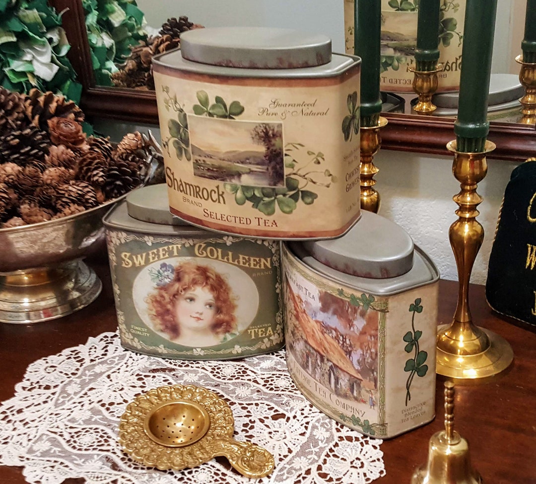 Tea Tin Irish Victorian Trading Dublin Cottage Brand Ireland ...