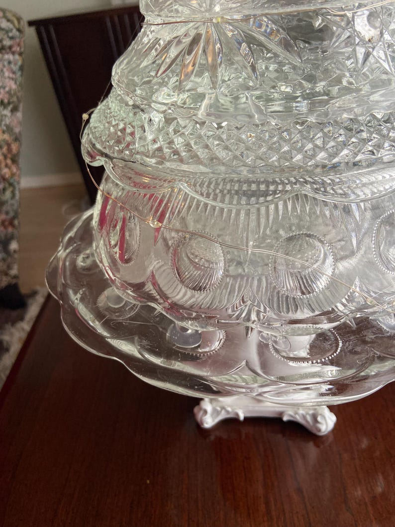 Matching Pair Vintage Clear Glass Christmas Trees Made From Vintage Cut ...
