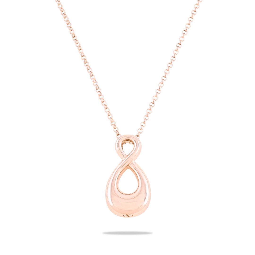 Infinity Necklace, Cremation Jewelry, 925 Solid Sterling Silver, Rose ...
