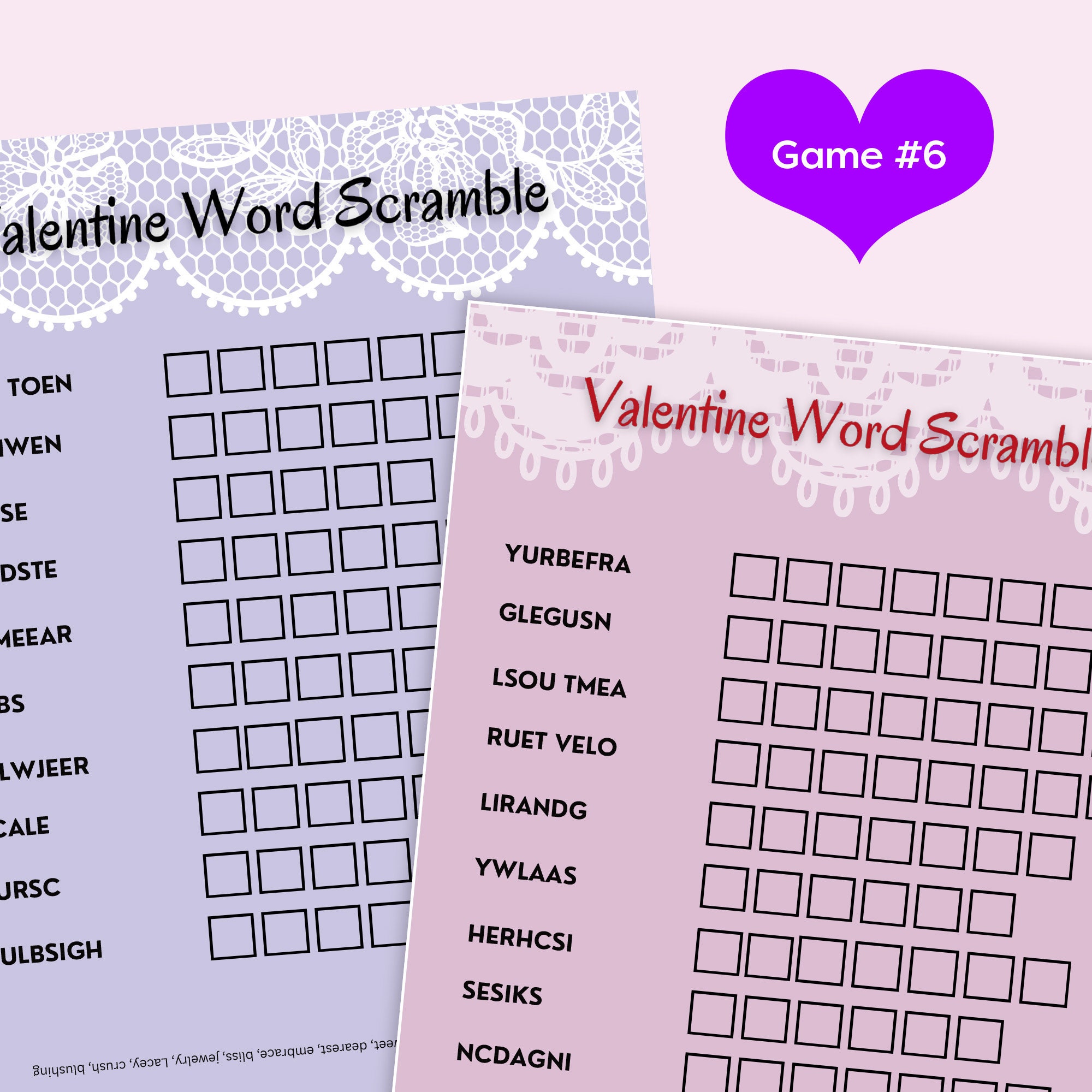 Valentine's Day Printable Activity Games for All Ages - Trivia, Word ...
