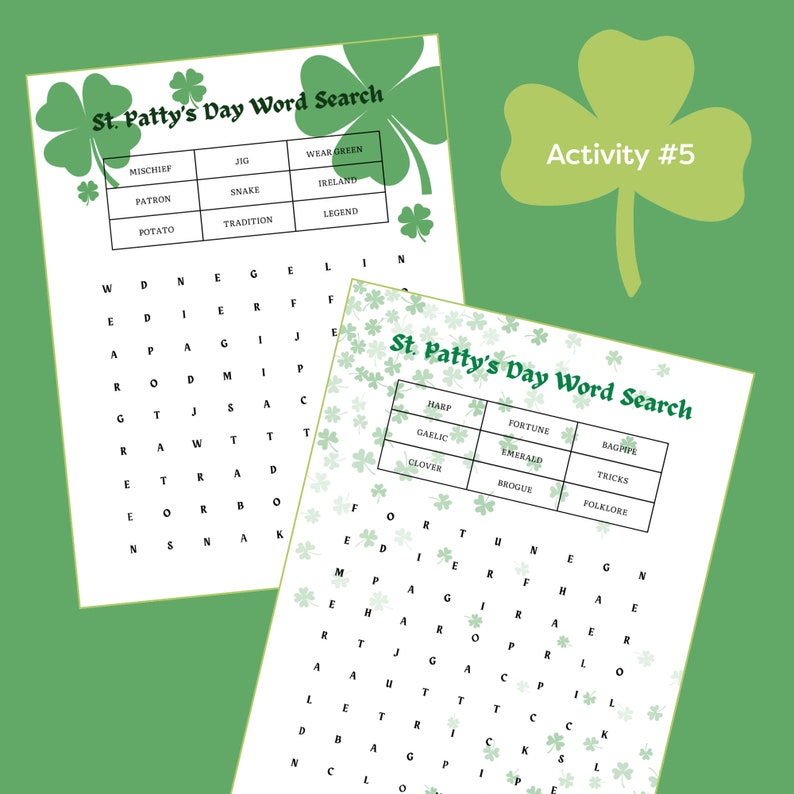 Printable Pdfs, Saint Patricks Day Activities, All Ages, Luck, Irish ...